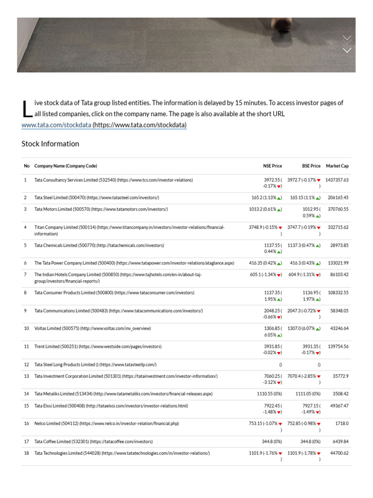 Tata Group Stock Price Overview | PDF | Investing | Financial Markets