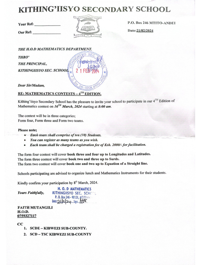 Contest Letter | PDF