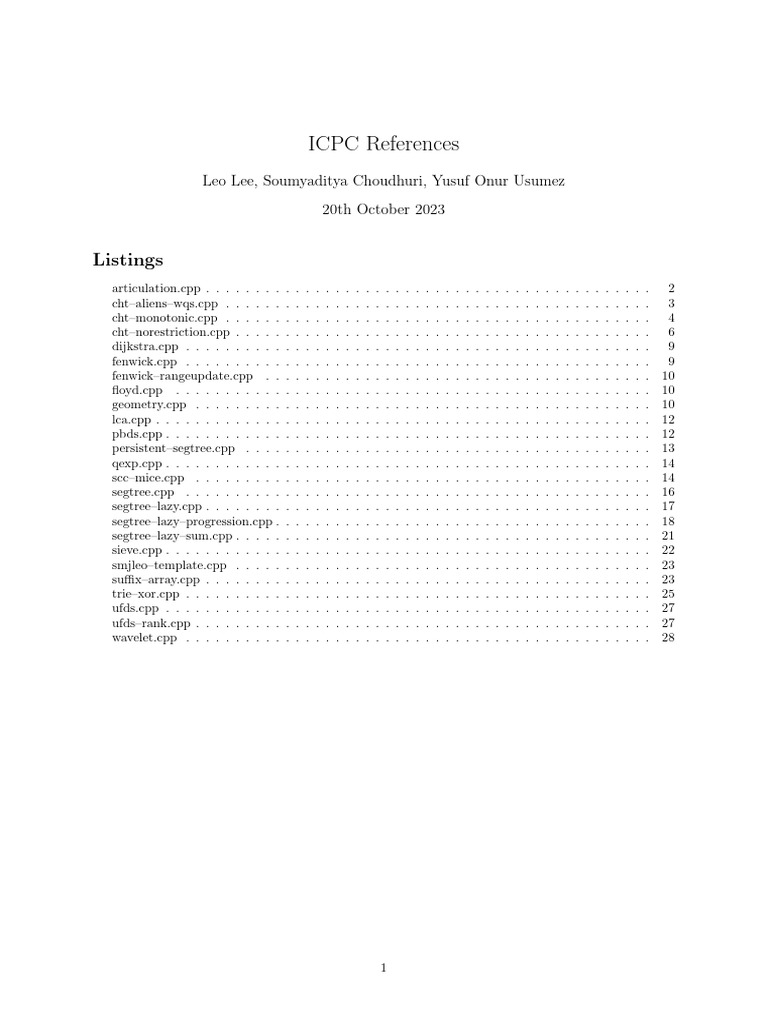 Icpc Reference | PDF | Computer Programming | C++