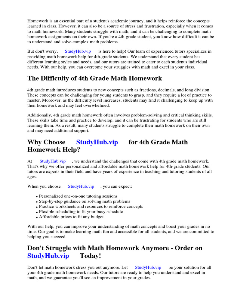 Math Homework Worksheets For 4th Grade | PDF | Worksheet | Mathematics