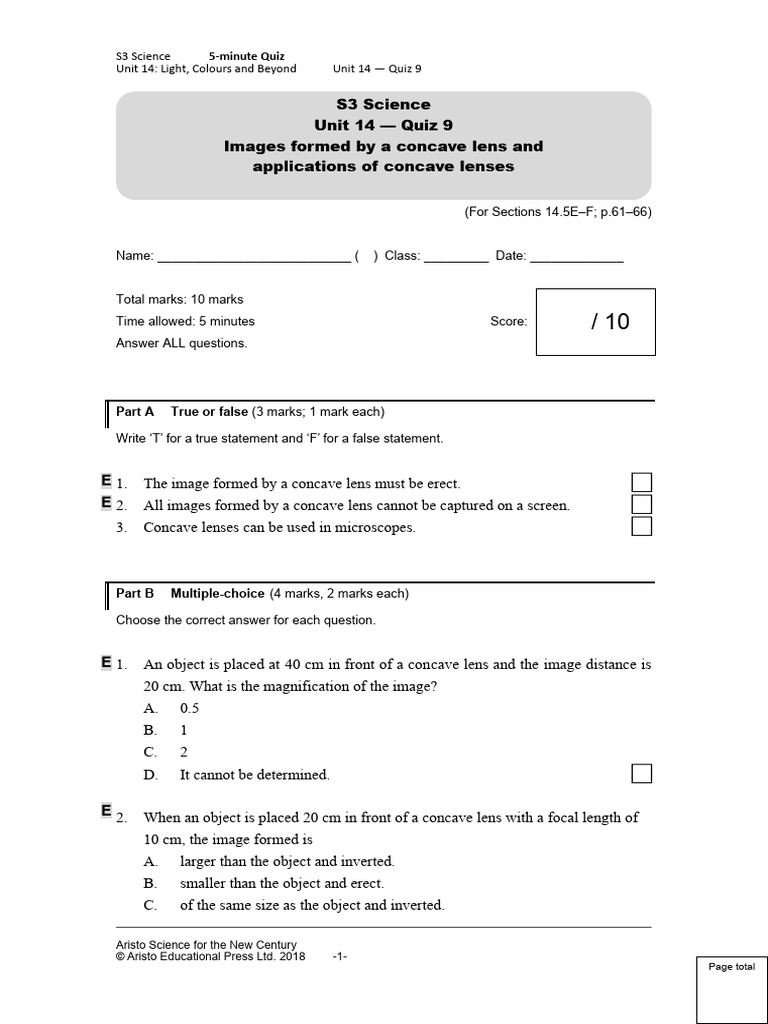 Scicent Quiz U14-9 Final e | PDF | Equipment | Glass Engineering And Science