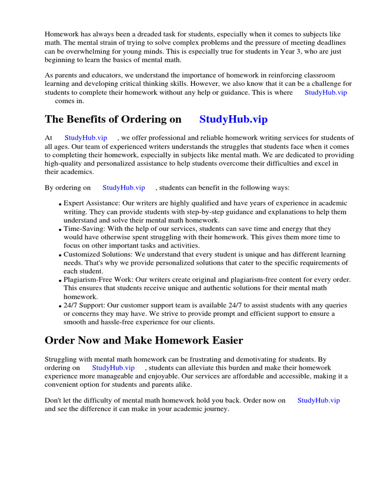 Mental Maths Homework Year 3 Pdf Worksheet Mathematics