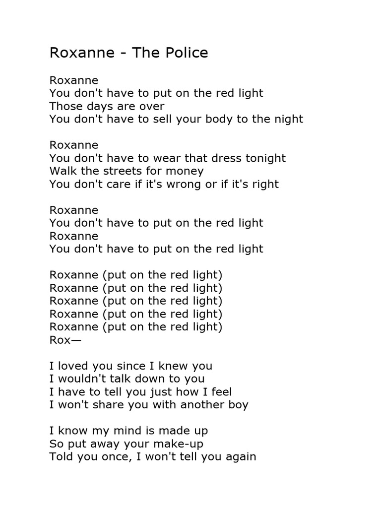 The Police - Roxanne | PDF | Art