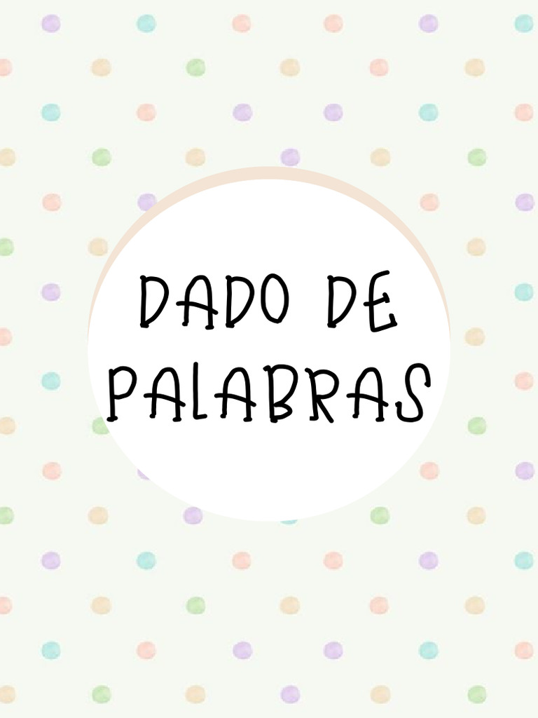 Juego de Dados de Palabras para Niños | PDF