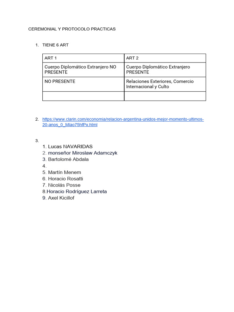 Ceremonial y Protocolo Practicas | PDF