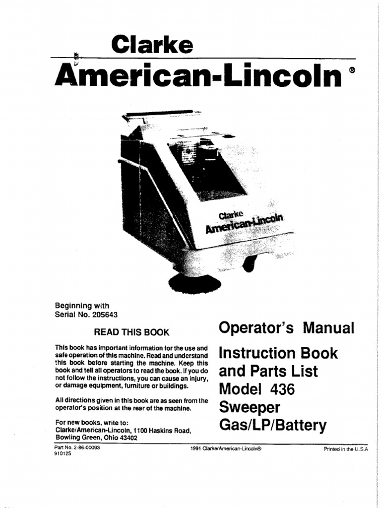 2-86-00093 Model 436 Sweeper Gas,LP,Battery | PDF