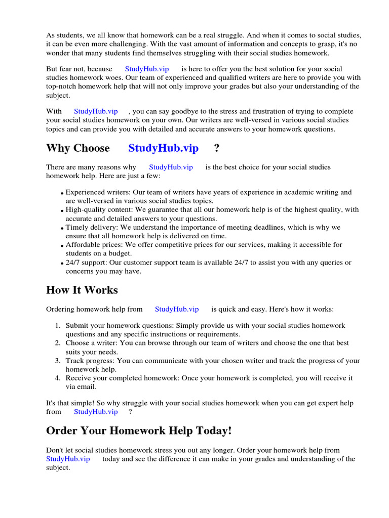 Social Studies Questions Homework Help | PDF | Worksheet | Homework