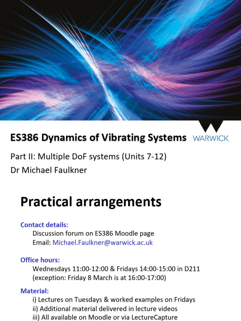 Dynamics of Vibrating Systems Guide | PDF | Eigenvalues And Eigenvectors | Matrix (Mathematics)