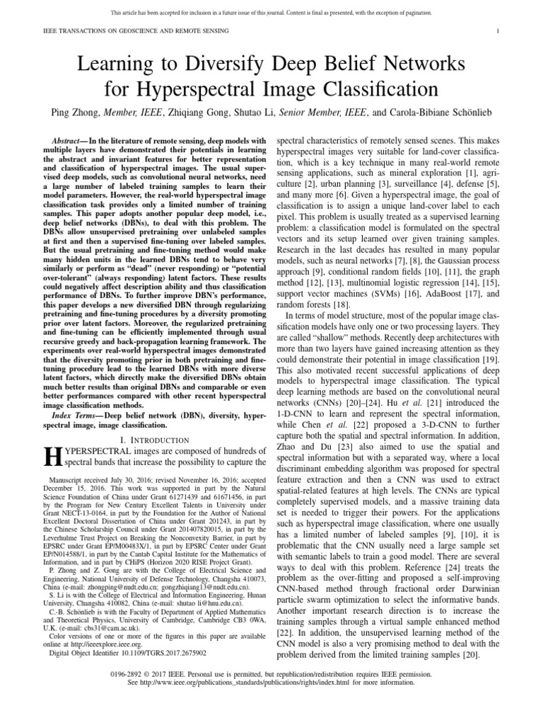 Zhong Et Al. - 2017 - Learning To Diversify Deep Belief Networks For Hyperspectral Image ...