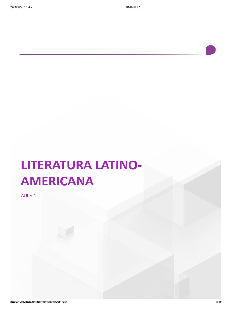 Literatura Latinoamericana - Aula 1 | Download grátis PDF | Cristóvão ...
