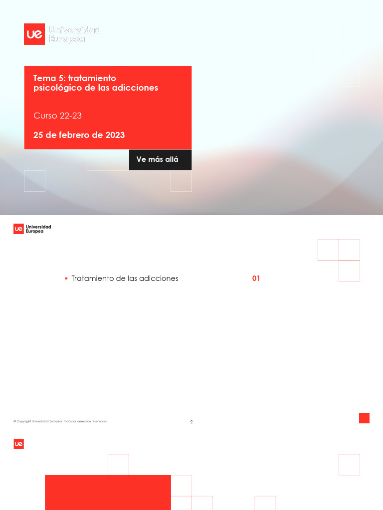 (P)Tema 5_Tratamiento Psicológico de las adicciones (1) | PDF | La dependencia de sustancias ...