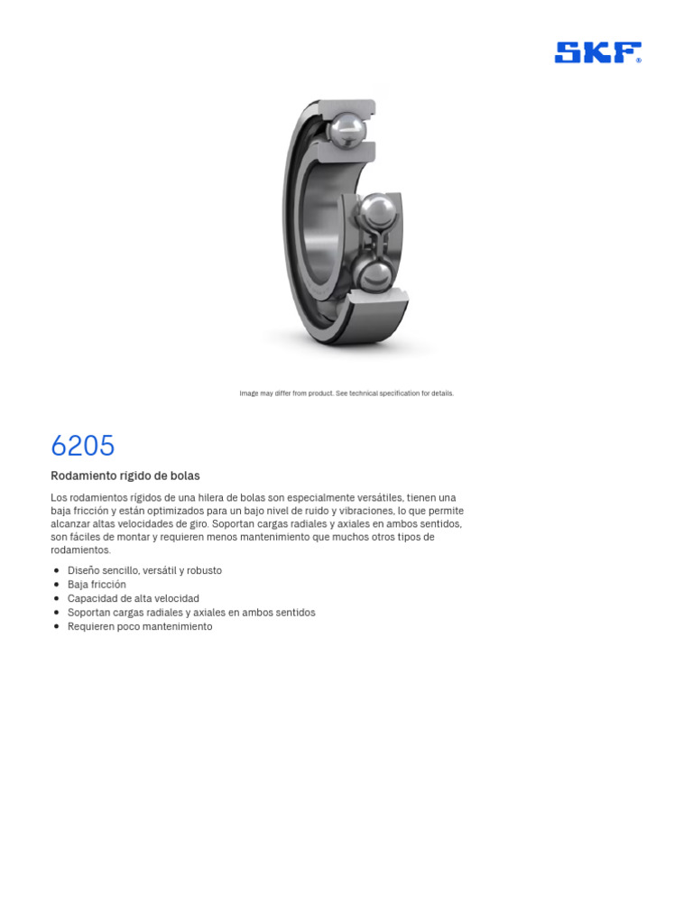 6205 - Rodamientos Rígidos de Bolas - SKF | PDF | Red mundial ...