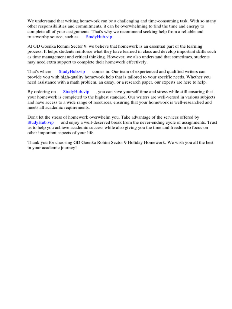 GD Goenka Rohini Sec 9 Holiday Homework | PDF | Homework | Surface Runoff