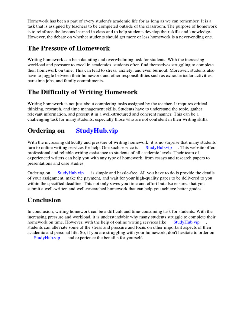 Should Students Get More or Less Homework | PDF | Homework | Teachers