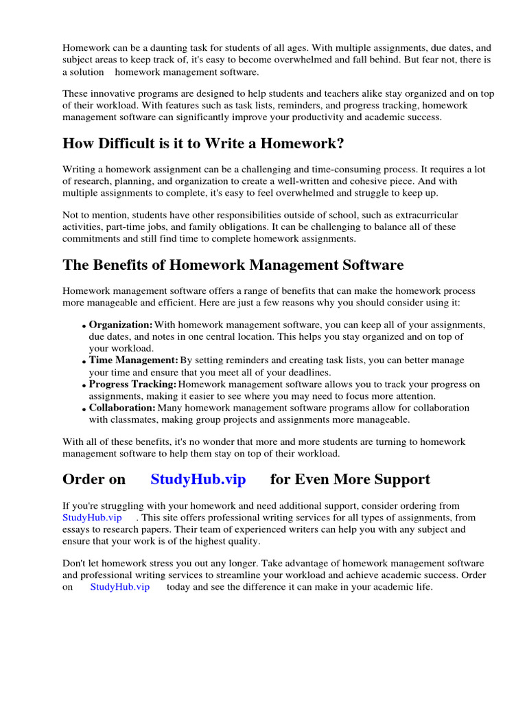 Homework Management Software | PDF | Homework | Mobile App