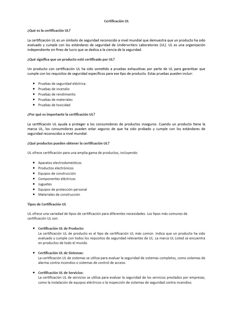 CERTIFICACION UL | PDF | Marca
