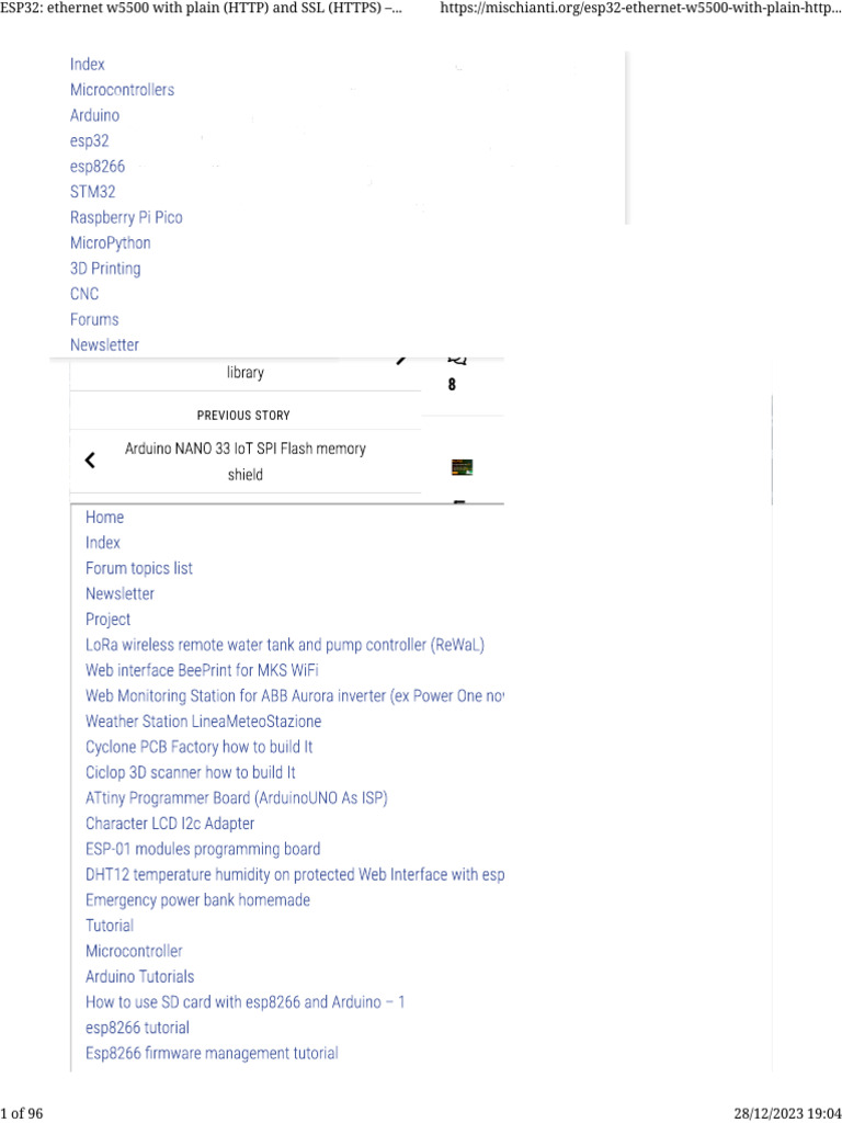 ESP32 - Ethernet w5500 With Plain (HTTP) and SSL (HTTPS) - Renzo ...