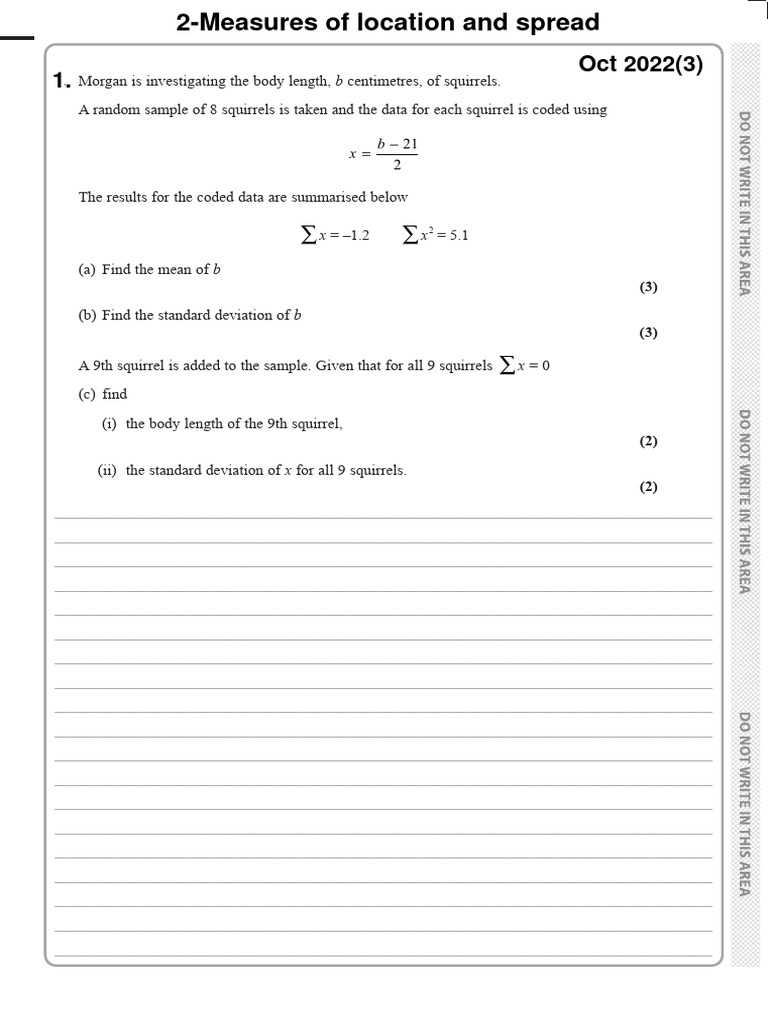 2-Measures of Location and Spread | PDF | Descriptive Statistics ...