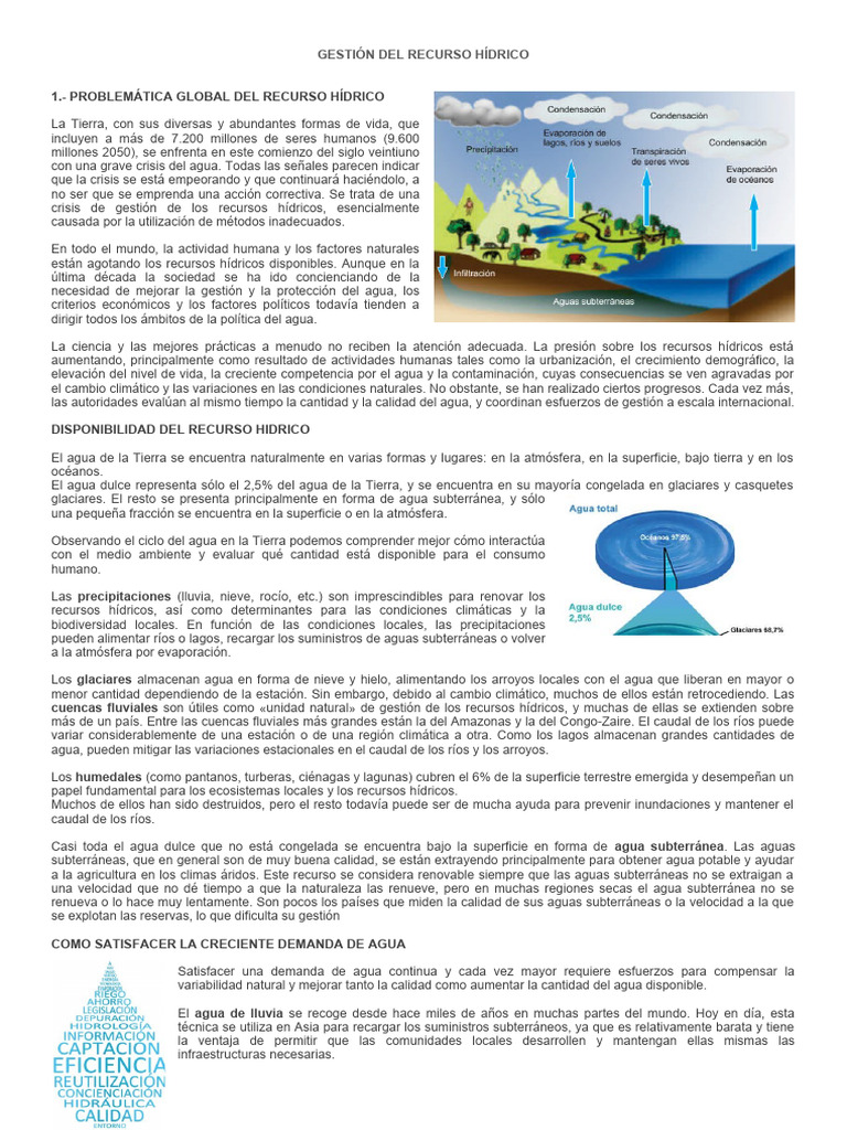 Gestion Recurso Hidrico | PDF | Agua | Recursos hídricos