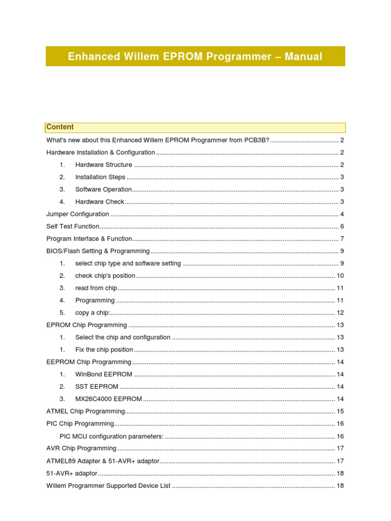 Enhanced Willem EPROM Programmer Guide | PDF | Microcontroller | Bios