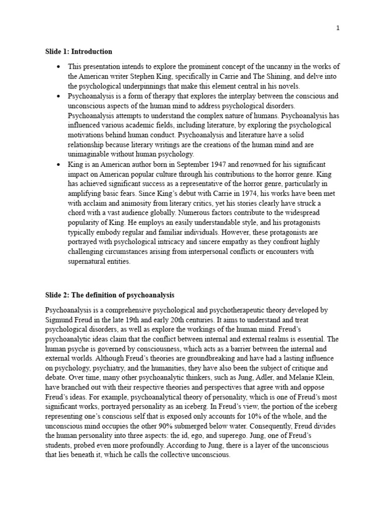 Presentation Draft | Download Free PDF | Psychoanalysis | Sigmund Freud