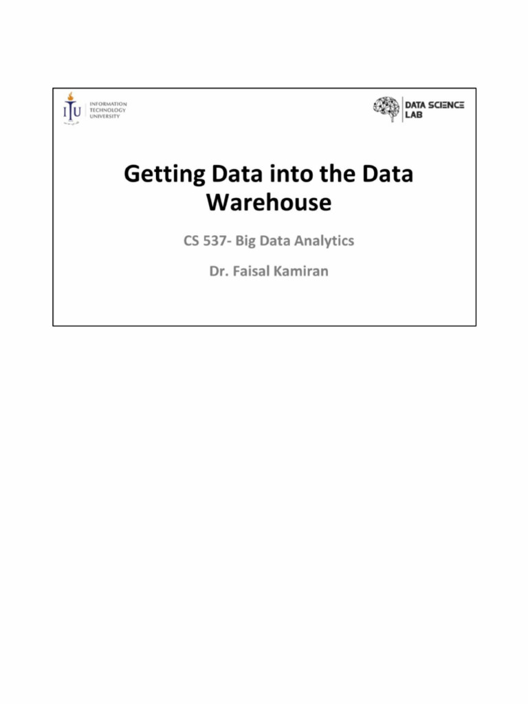 Lecture 7 Etl Pdf Data Warehouse Computer Data