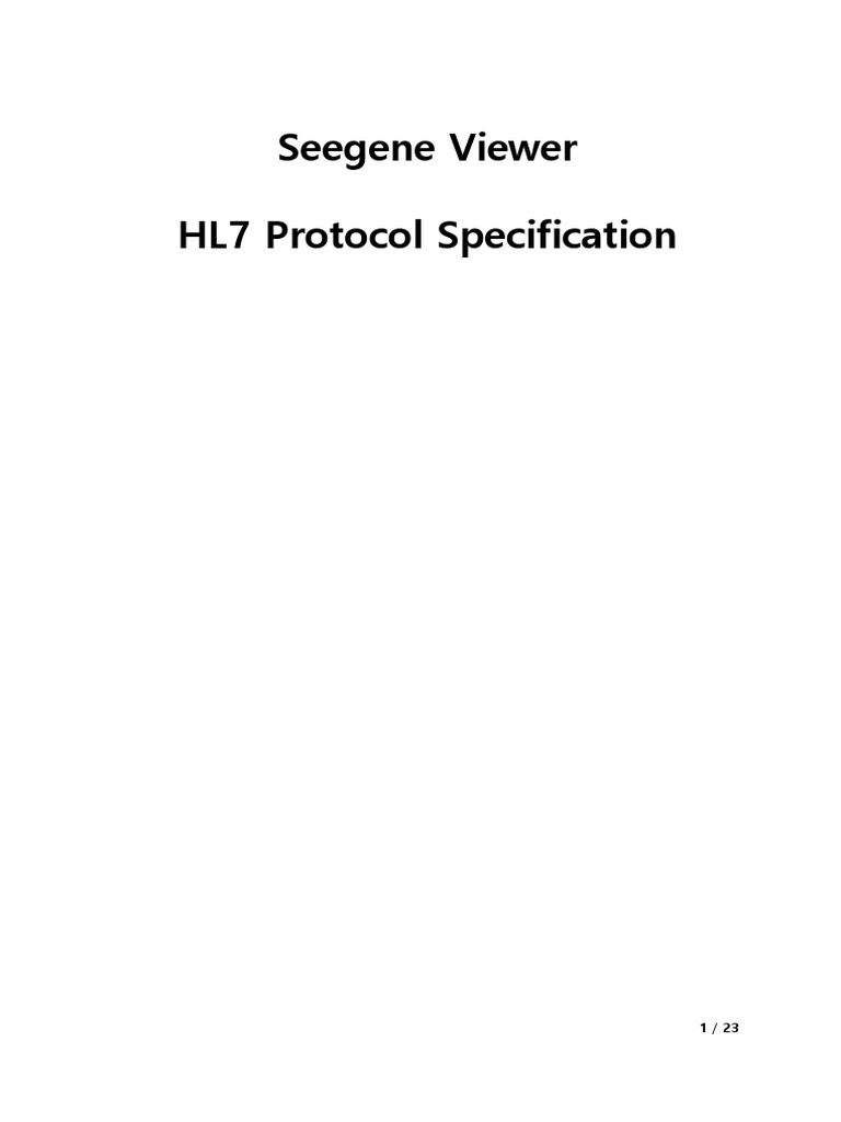 Seegene Viewer HL7 Specification (Eng) - 20180104 | PDF | Computer Standards | Computing