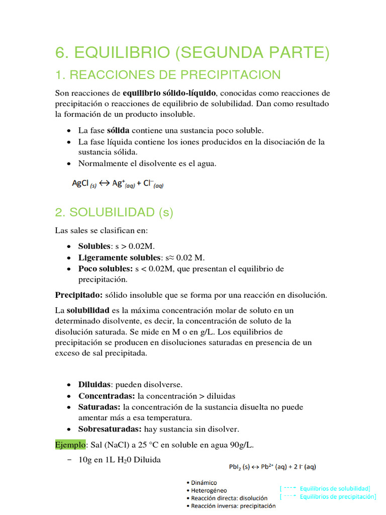 Tema 5 Equilibrio Segunda Parte | PDF | Solubilidad | Sal (química)