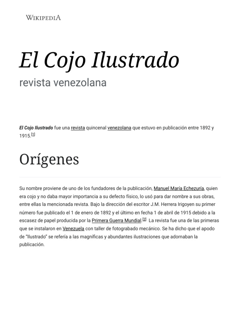El Cojo Ilustrado: Revista Venezolana | PDF | Venezuela