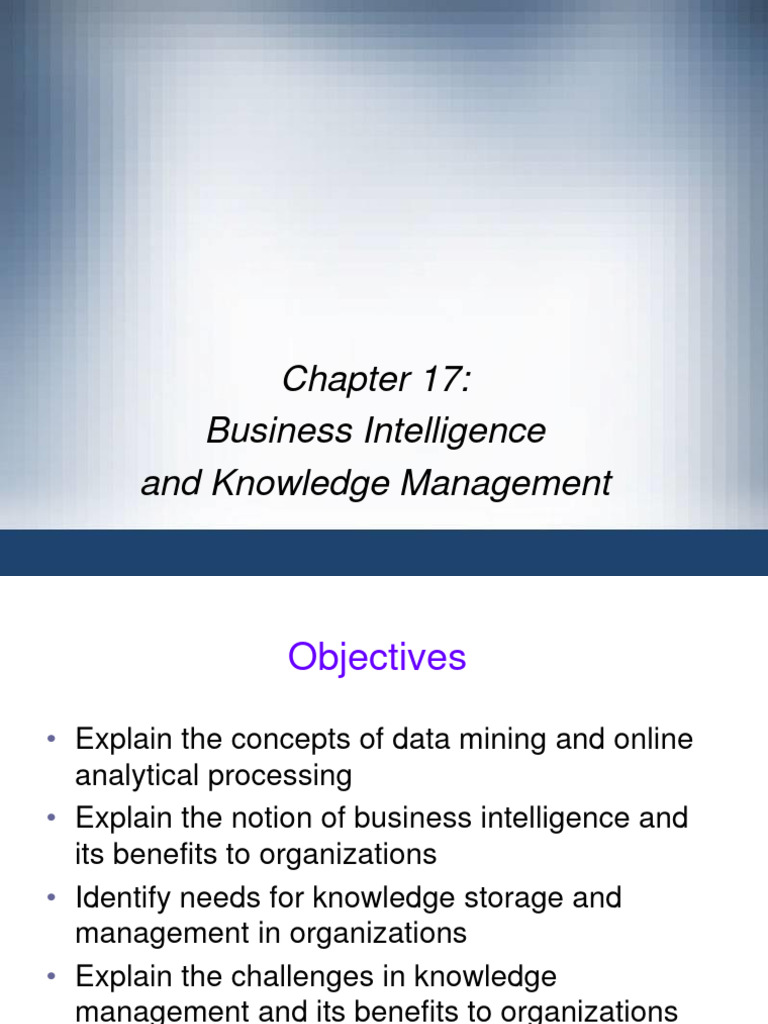 ISM-24 (BI and Knowledge Management) | PDF | Business Intelligence | Data Mining