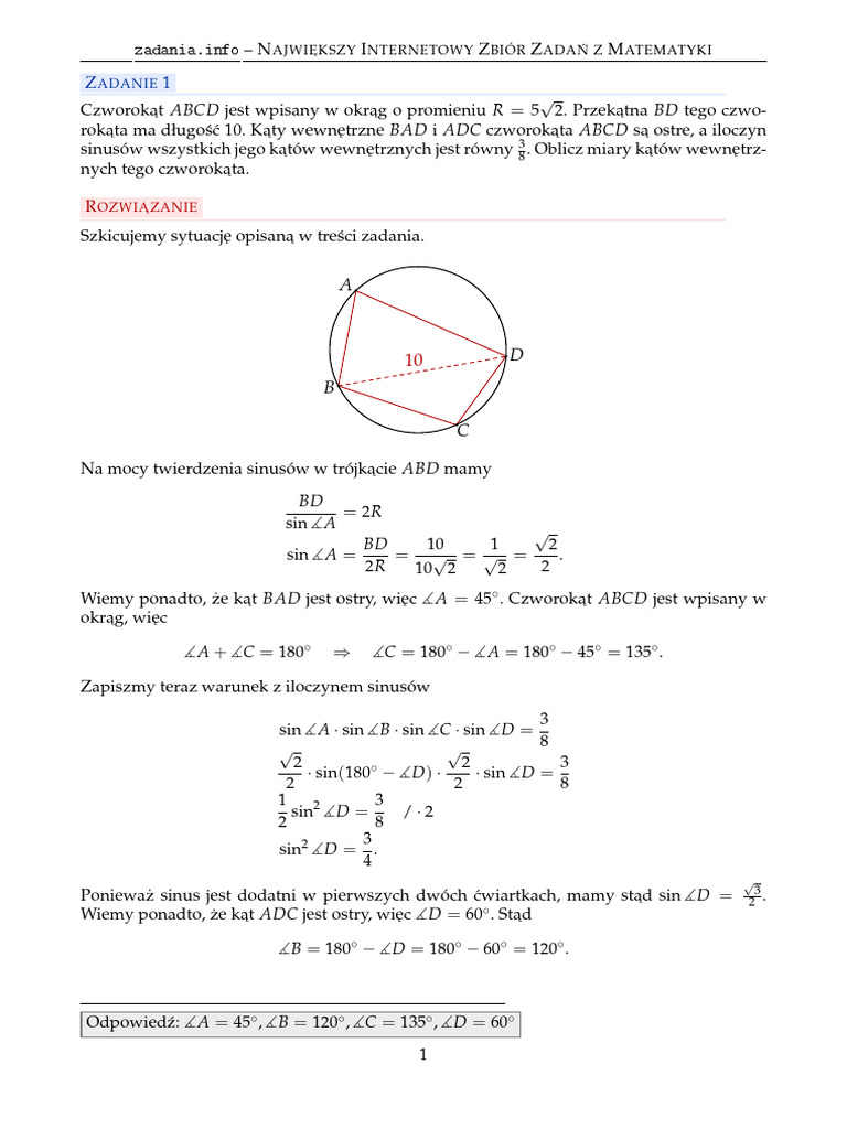 Planimetria - Wszystkie Rozwiązania 3 | PDF