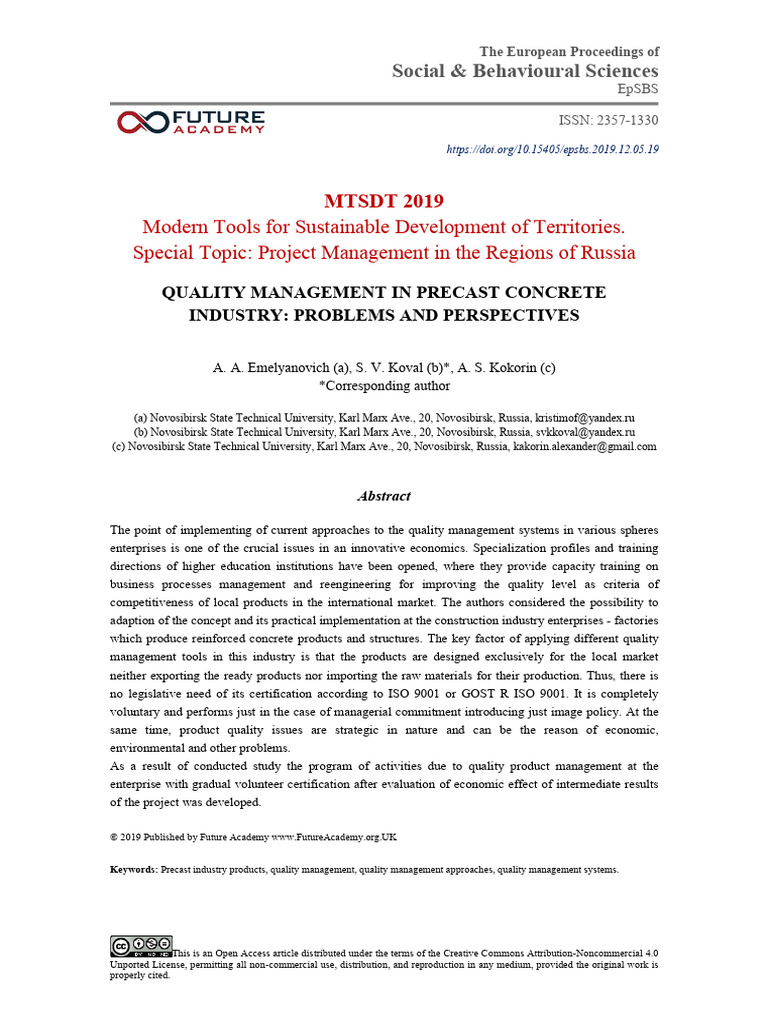 Quality Management in Precast Concrete | PDF | Concrete | Quality ...