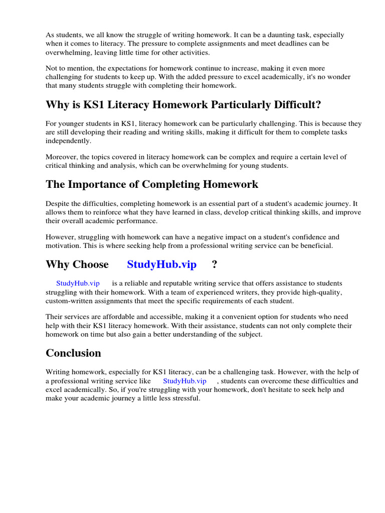 Ks1 Homework Sheets Literacy | PDF | Literacy | Homework