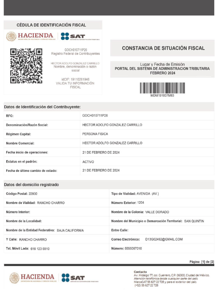 Acuse de Situacion Fiscal | PDF