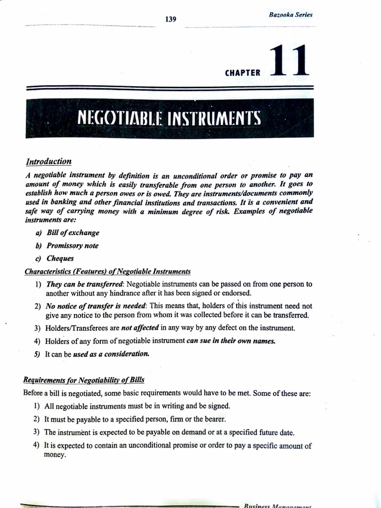Negotiable Nstruments | PDF | Negotiable Instrument | Promissory Note