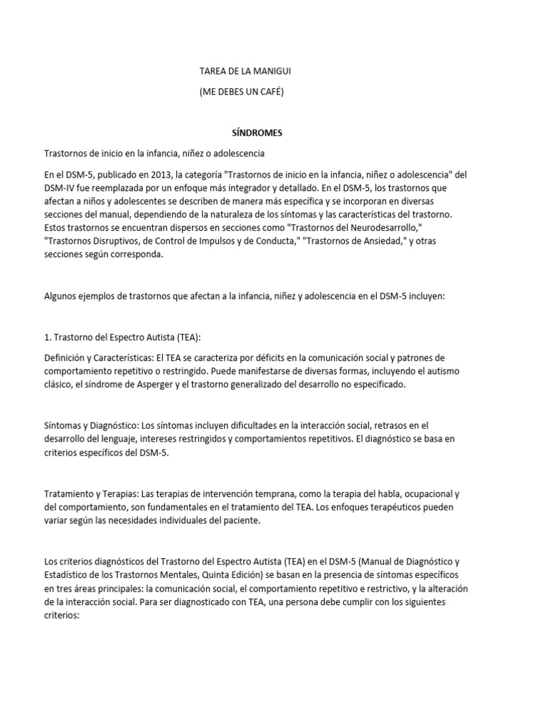 Tarea Maniguis Por Que Anda Ocupadita | PDF | Demencia | Espectro autista