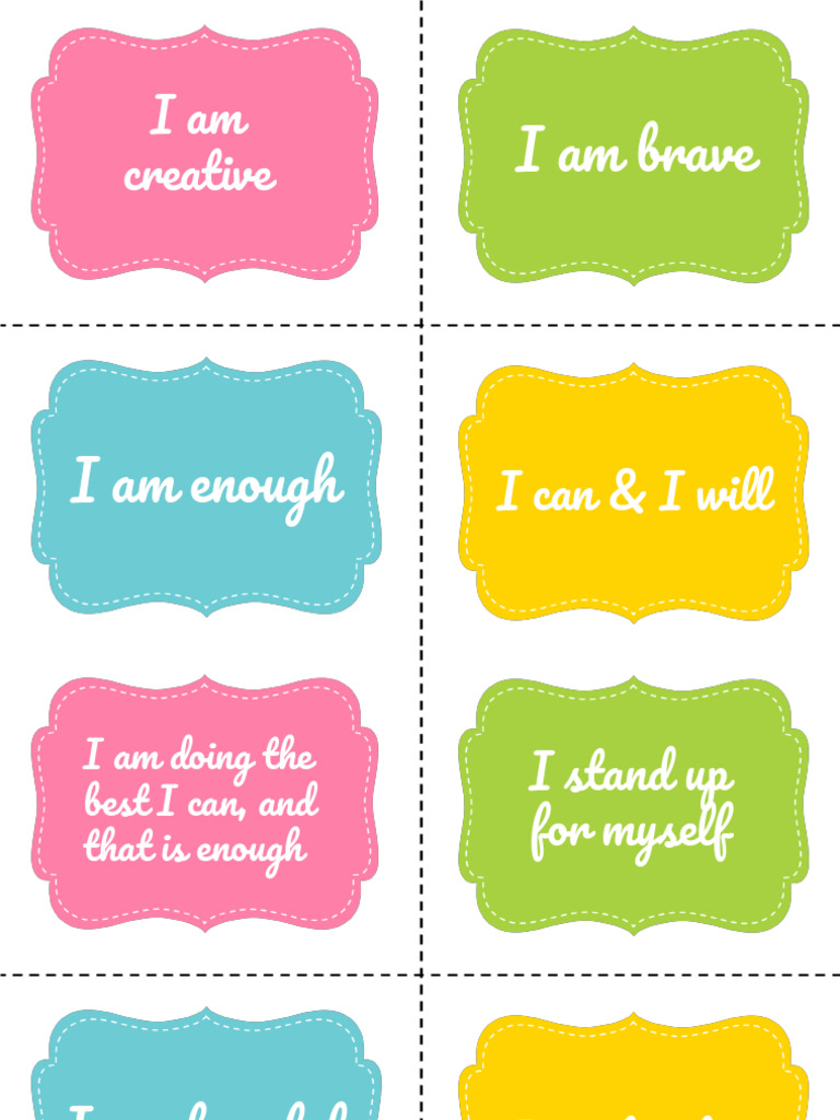Positive Affirmation Cards | PDF