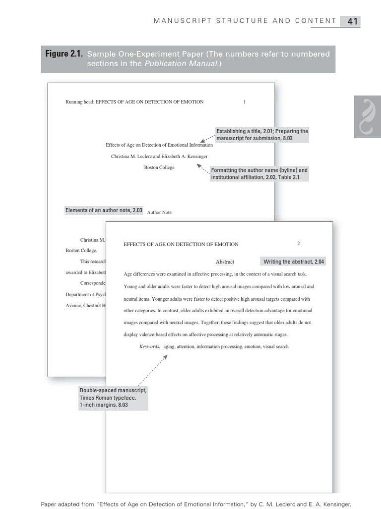 Sample APA Format Experiment Paper | PDF | Emotions | Psychological ...