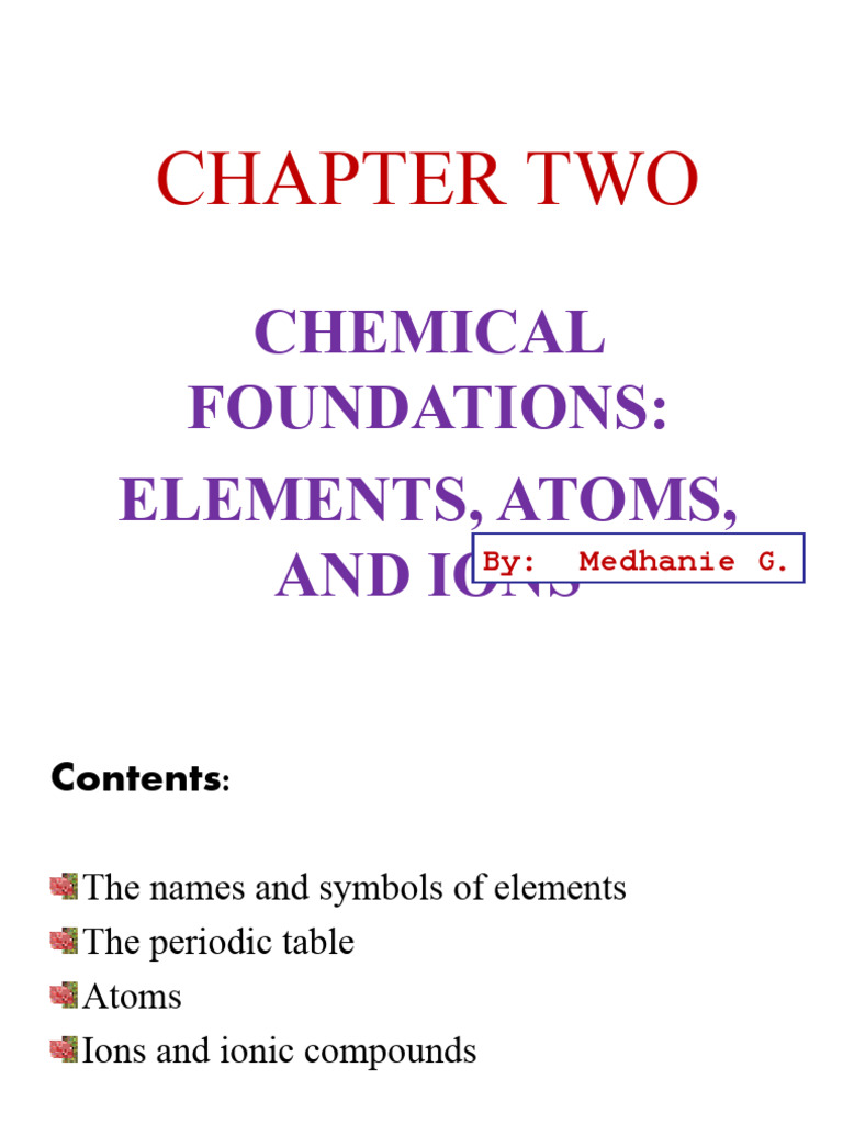 Chapter Two | PDF | Ion | Chemical Elements