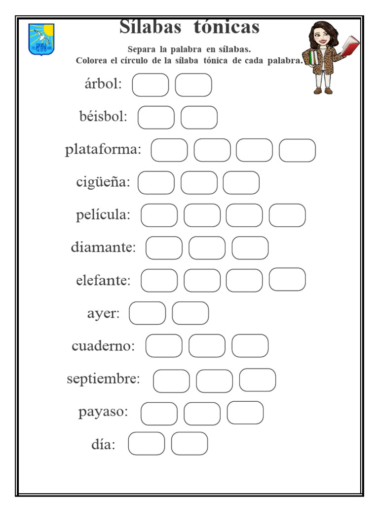 Actividad - Sílabas Tónicas | PDF