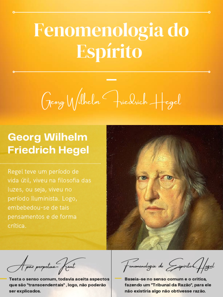 Slide Sobre A Obra Fenomenologia Do Espírito de Hegel | PDF | Dialética | Georg Wilhelm ...