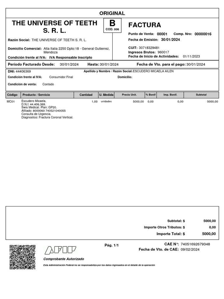 Fact. Escudero Micaela | PDF