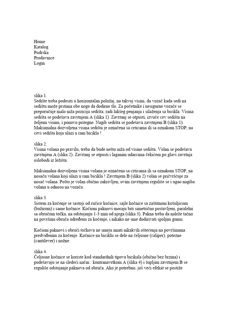 Podesavanje Bicikla | PDF