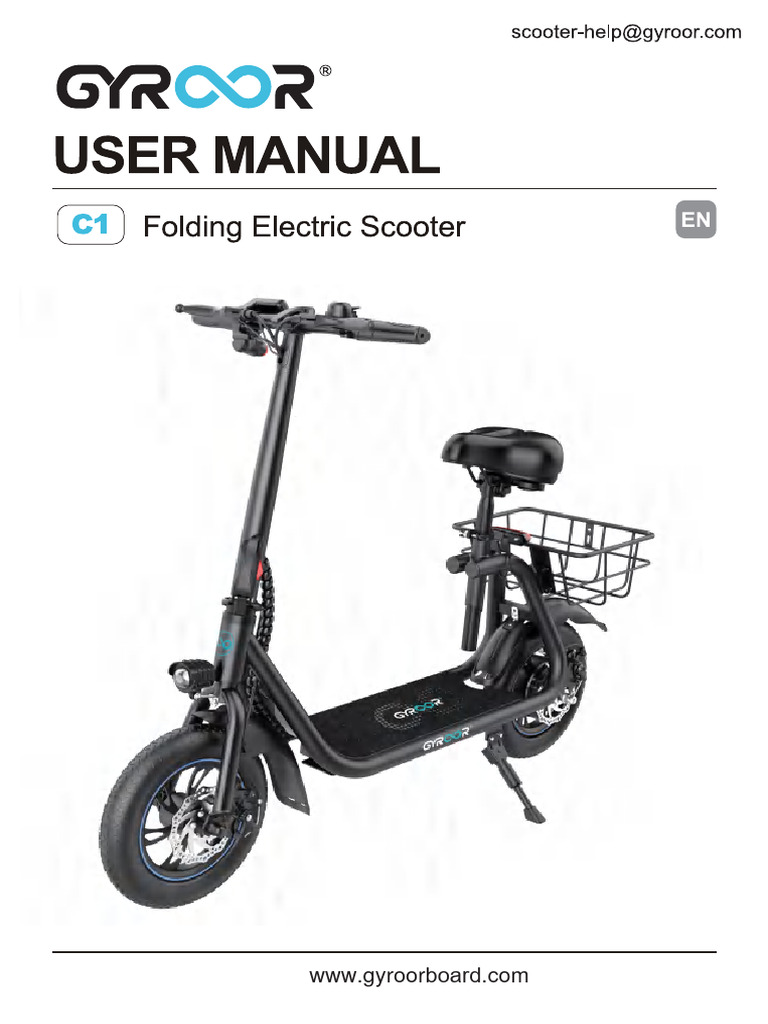 Gyroor C1 Electric Scooter-User Manual | PDF