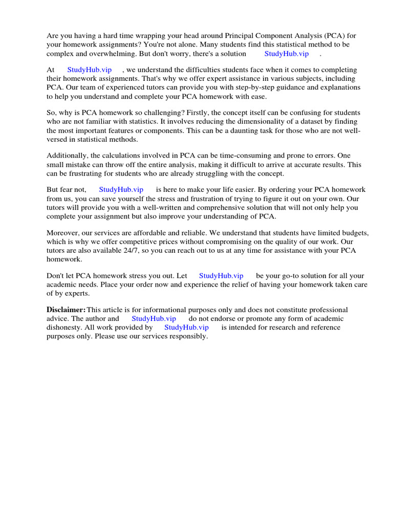 Pca Homework | Download Free PDF | Principal Component Analysis ...