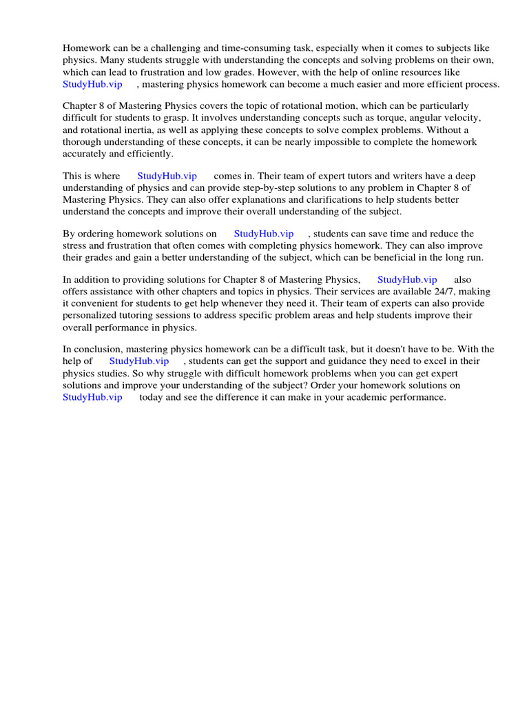 Mastering Physics Chapter 8 Homework Solutions | PDF | World Wide Web | Internet & Web