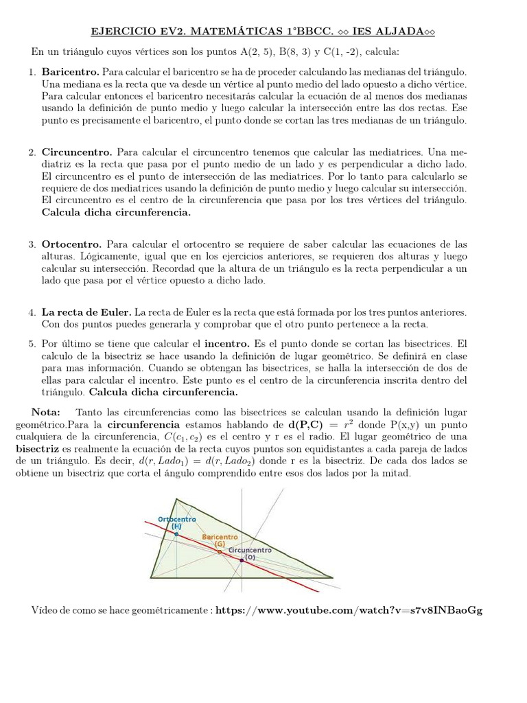 Recta Euler | Descargar gratis PDF | Triángulo | Formas geométricas