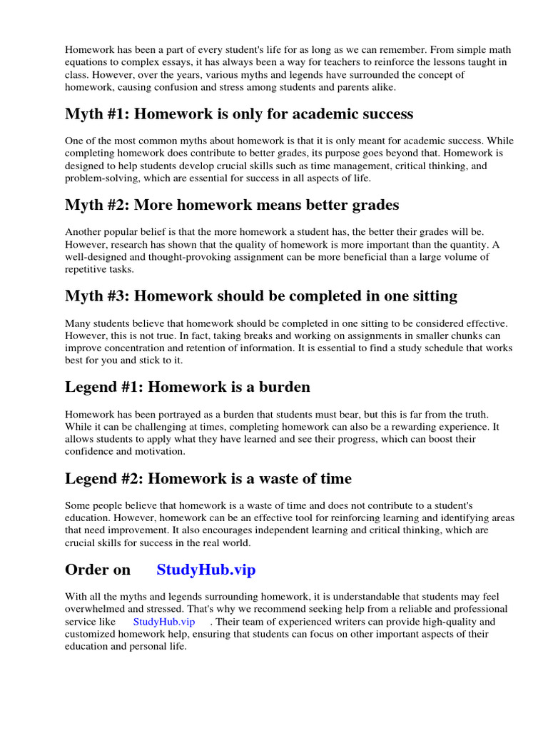 Debunking Homework Myths and Legends | PDF | Homework | Facebook