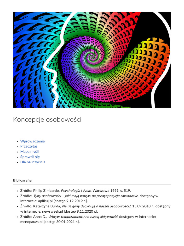 Koncepcje Osobowosci | PDF
