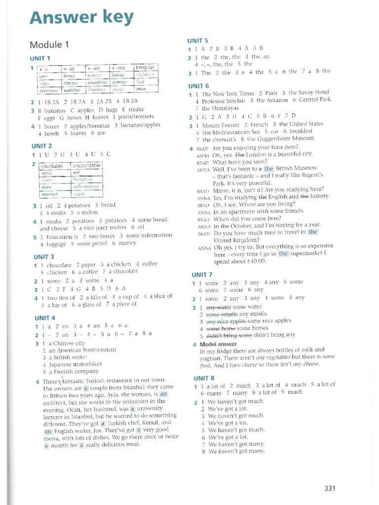 Answer Key Consolidation Booklet | PDF